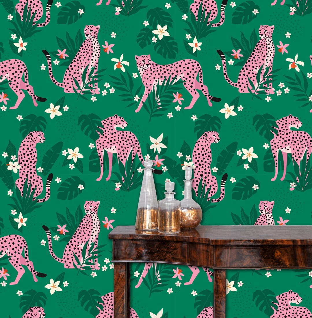 Cheetah Wallpaper, Jungle Wallpaper, Eclectic Wallpaper, Bold Vintage ...
