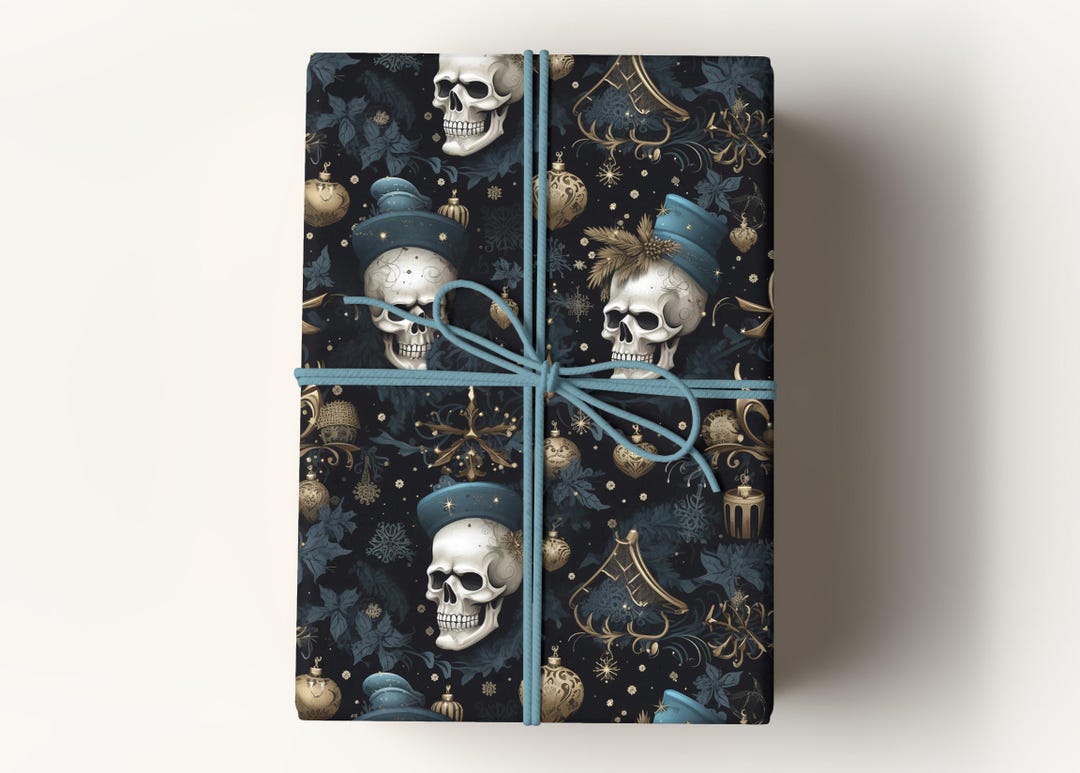 Goth Christmas Wrapping Paper, Gothic Gift Wrap, Holiday Wrapping Paper ...