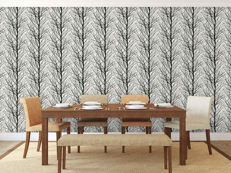 Tree Wallpaper Woods Wallpaper Peel and Stick Wallpaper - Etsy