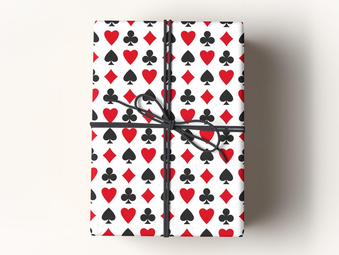 Deck of Cards Wrapping Paper, Playing Cards Gift Wrap, Card Suite ...