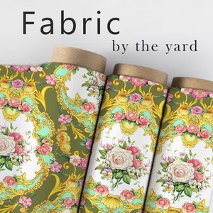 Victorian Fabric, Rococo Material, Antique Textiles, Floral Bird Design ...