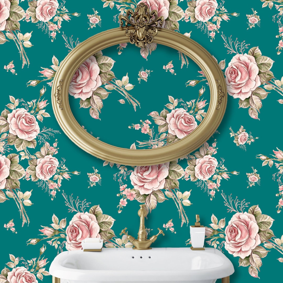 Victorian Wallpaper, Antique Wallpaper, Floral Wallpaper, Pink ...