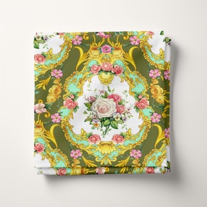 Victorian Fabric, Rococo Material, Antique Textiles, Floral Bird Design ...