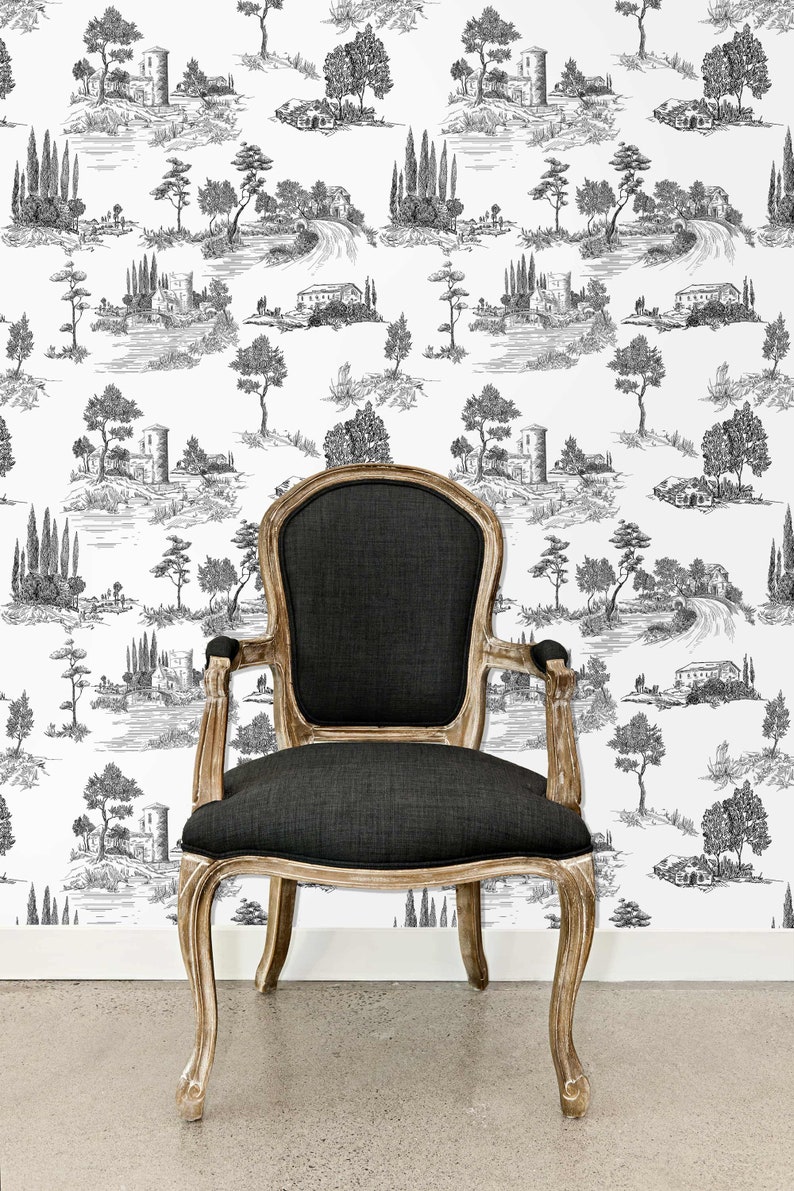 Antique Wallpaper Toile Wallpaper Victorian Wallpaper Peel - Etsy Canada