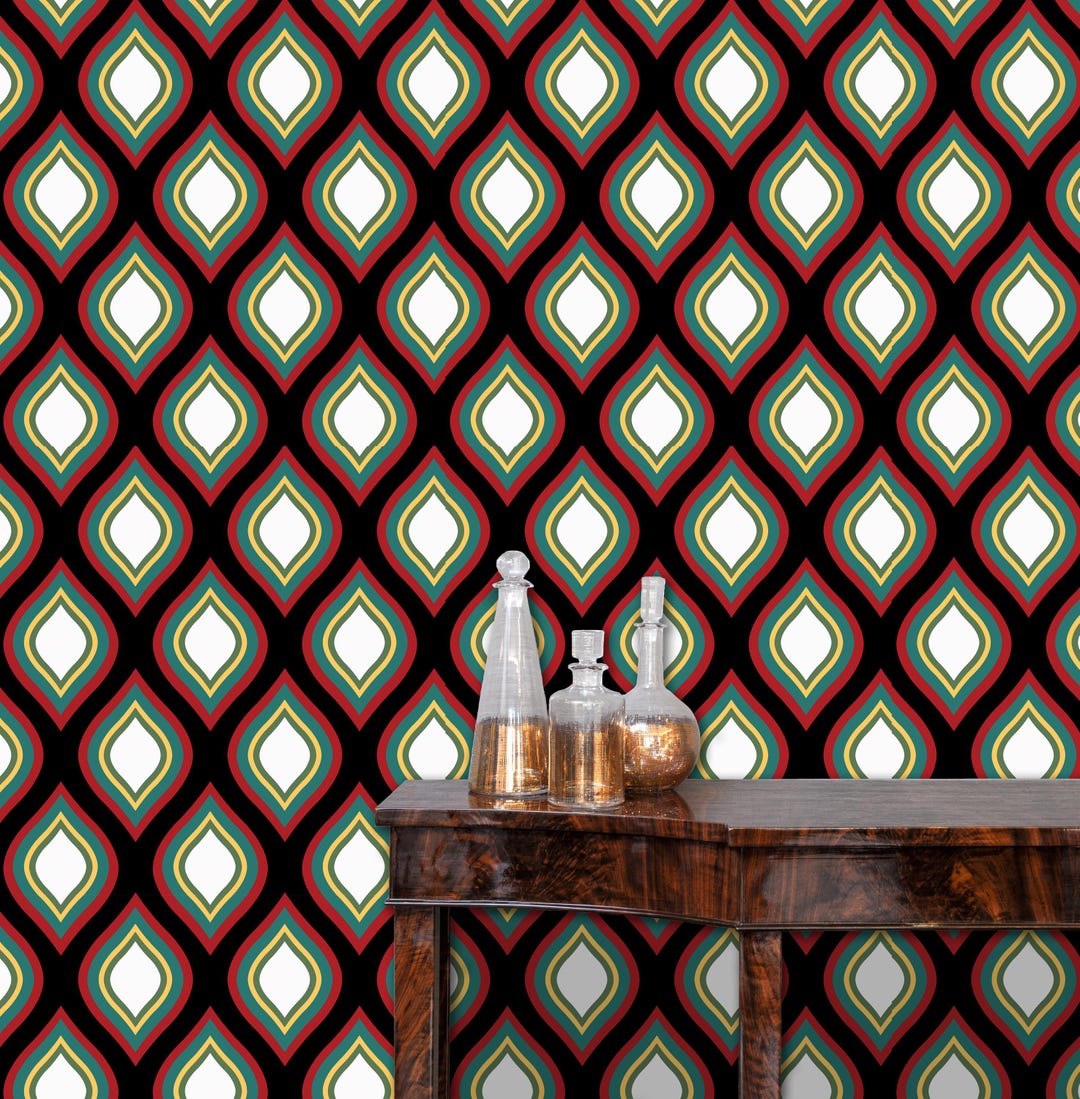Mid Century Modern Wallpaper, Mid Mod Geometric Wallpaper, Retro ...