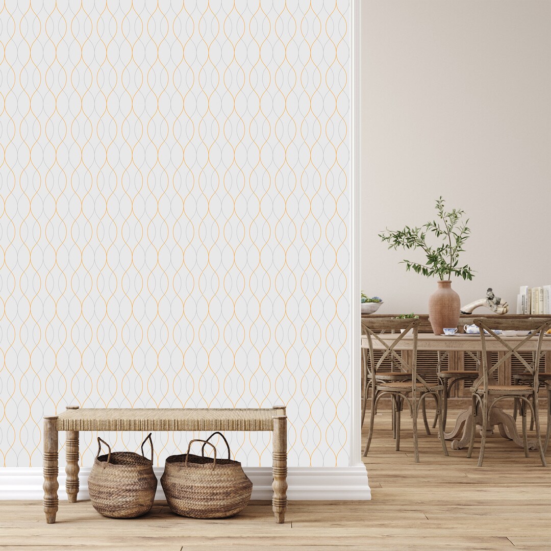 Geometric Wallpaper, Mid Century Wallpaper, Peel and Stick Wallpaper ...