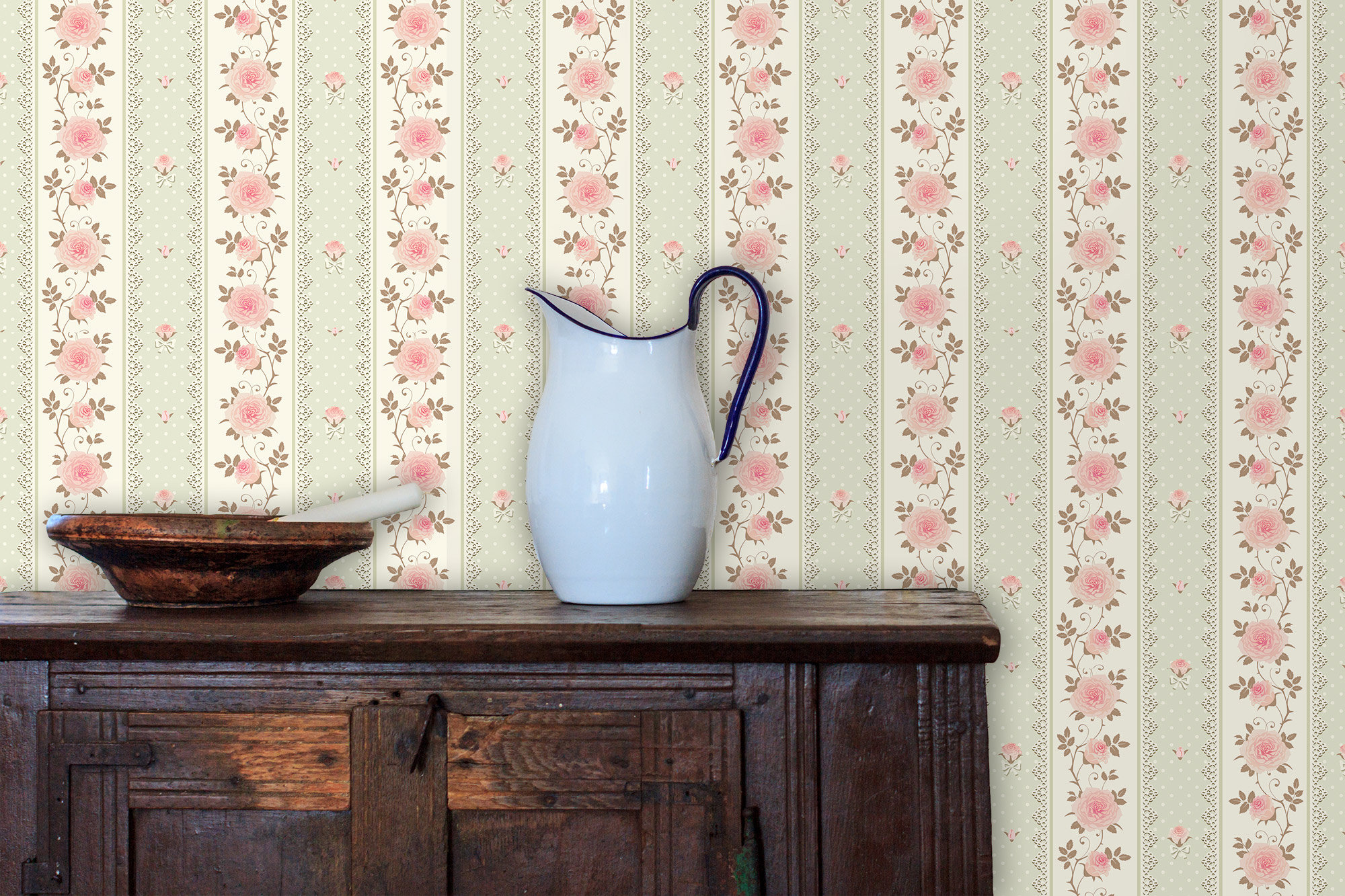 Victorian Wallpaper Pink Floral Wallpaper Antique Wallpaper | Etsy