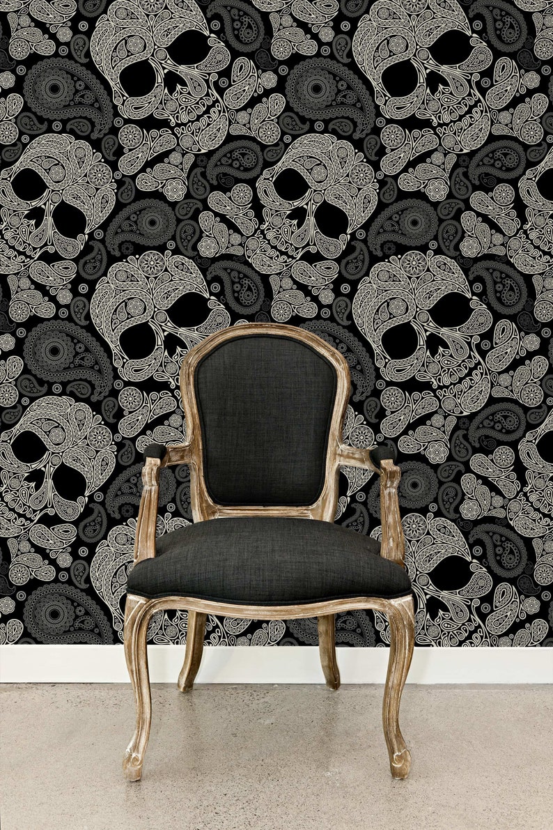 Skull Wallpaper Gothic Wallpaper Moody Wallpaper Goth - Etsy