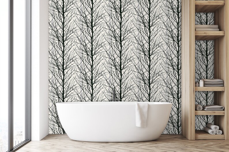 Tree Wallpaper Woods Wallpaper Peel and Stick Wallpaper - Etsy