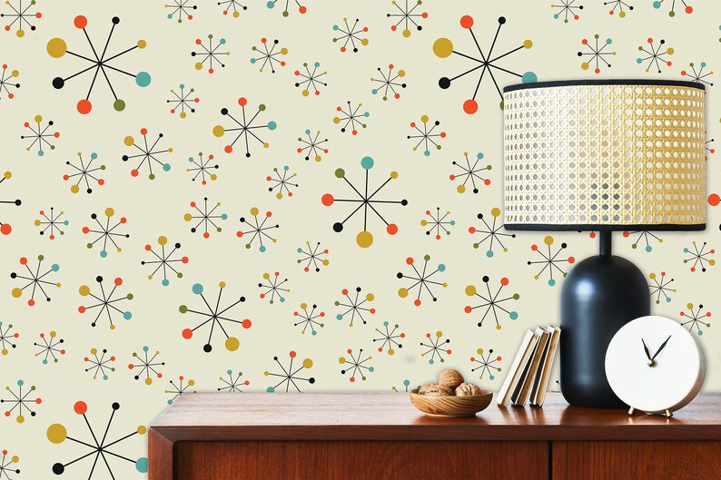Retro Wallpaper, Mid Century Modern, Vintage Wallpaper, Antique ...