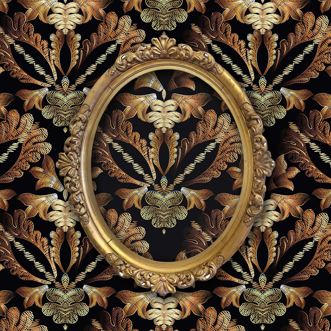 Victorian Wallpaper Gothic Wallpaper Art Nouveau Wallpaper | Etsy