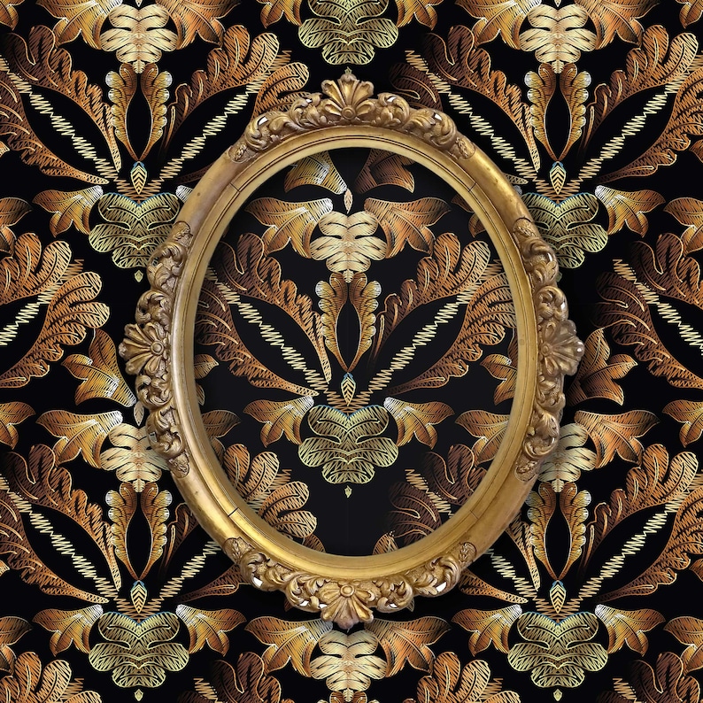 Victorian Wallpaper Gothic Wallpaper Art Nouveau Wallpaper | Etsy