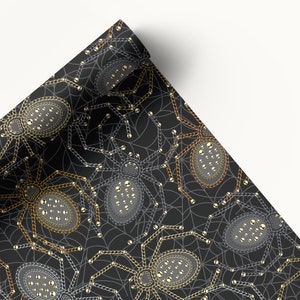 Spider Wrapping Paper, Gothic Gift Wrap, Goth Wrapping Paper, Creepy ...