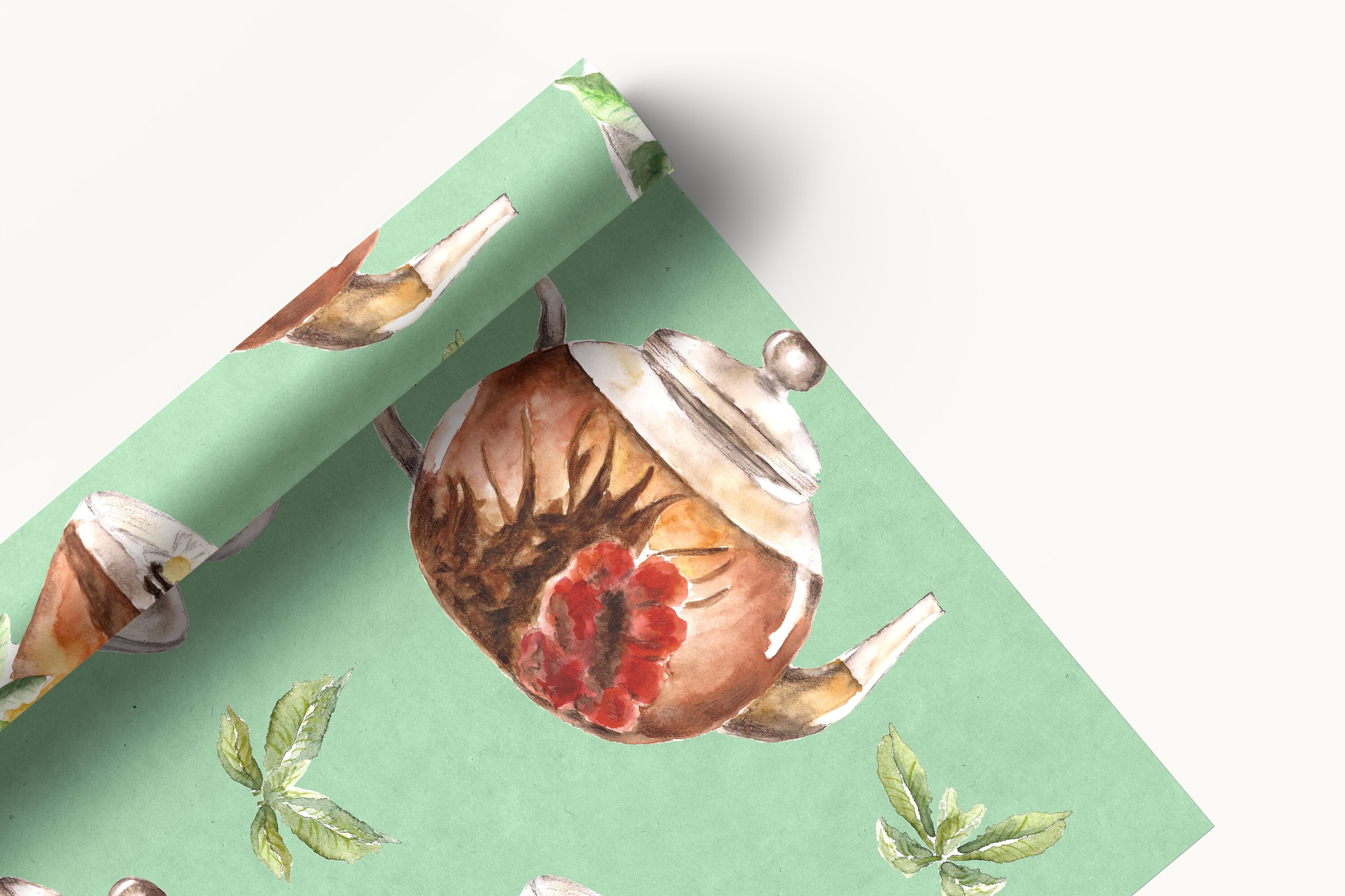Tea Party Wrapping Paper, English High Tea Gift Wrap, Vintage Wrapping ...
