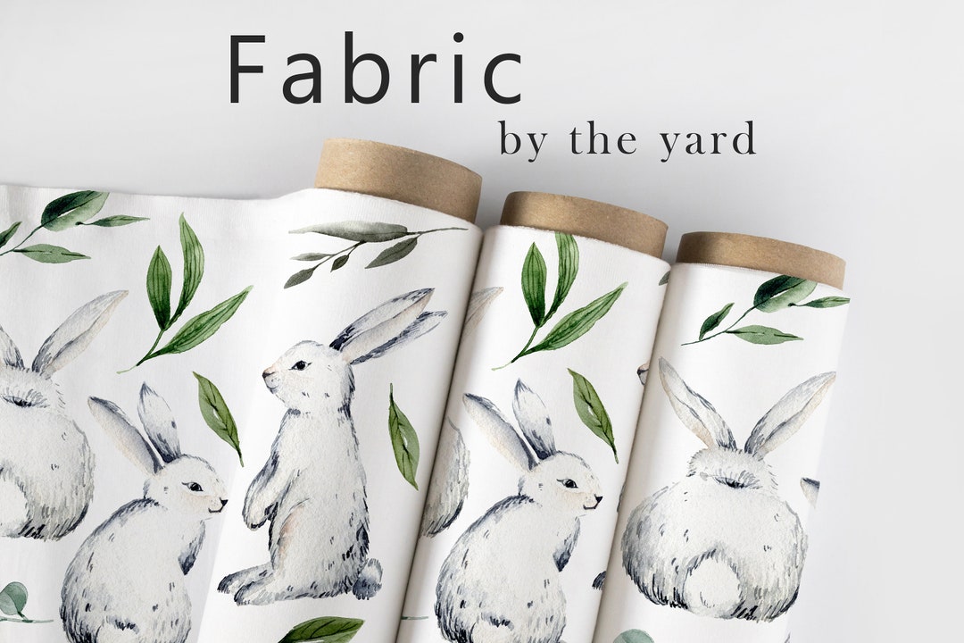 Bunny Fabric, Rabbit Material, Farmhouse Textiles, Country Design ...