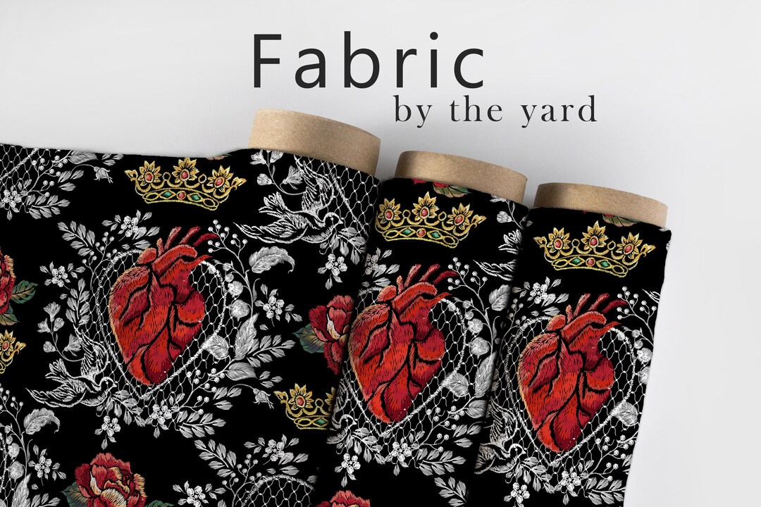 Gothic Fabric, Goth Material, Queen of Hearts Textiles, Victorian ...
