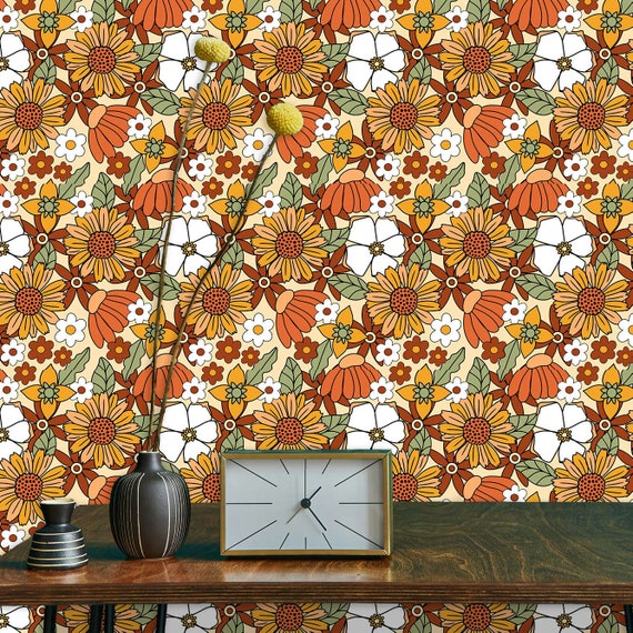 Orange Vintage Wallpaper