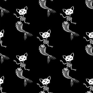 Gothic Wallpaper, Skeleton Mermaid Cat Wallpaper, Goth Wallpaper ...