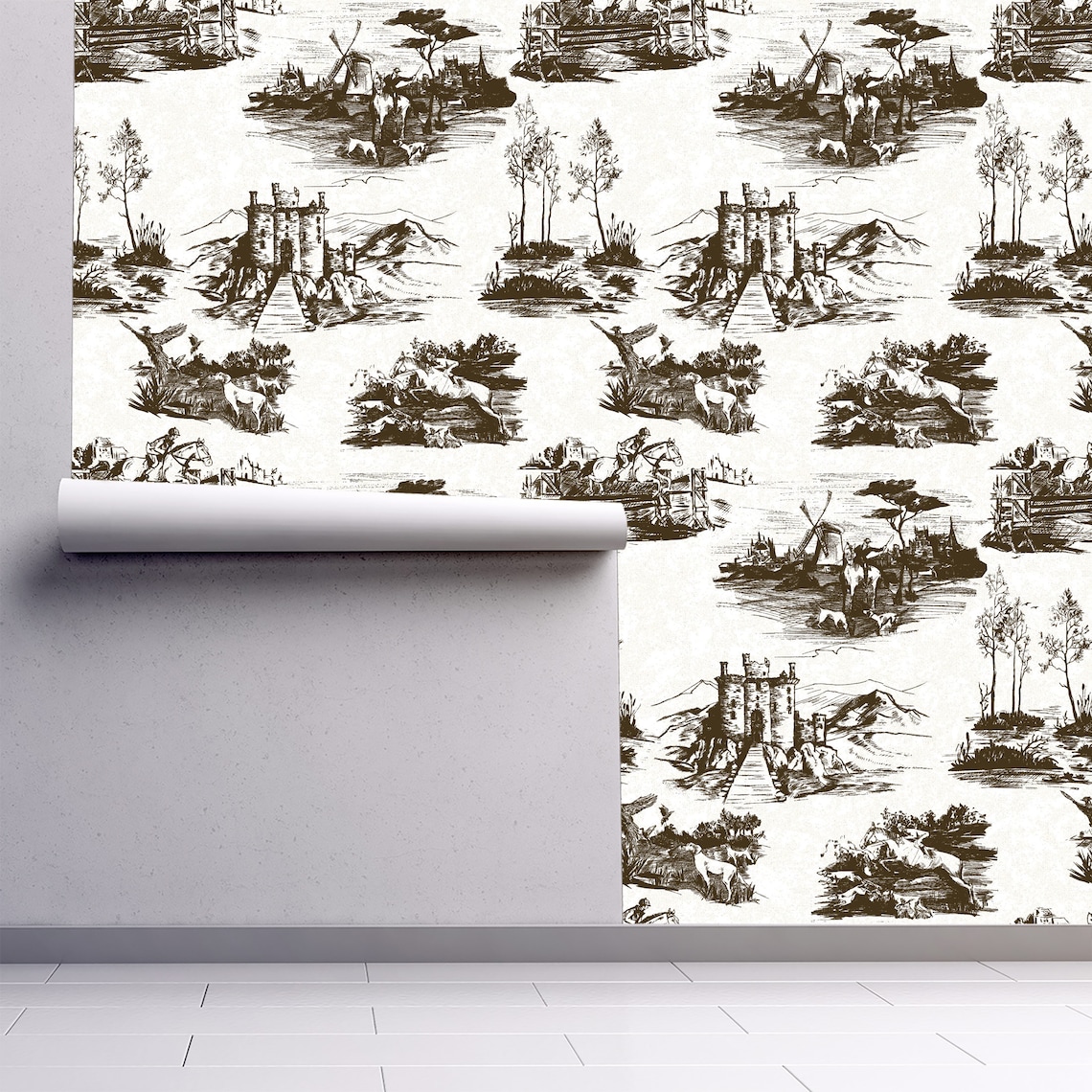 Antique Wallpaper Victorian Wallpaper Toile Wallpaper - Etsy