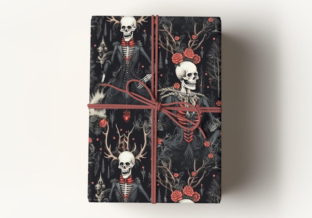 Victorian Gothic Christmas Wrapping Paper, Goth Gift Wrap, Holiday ...