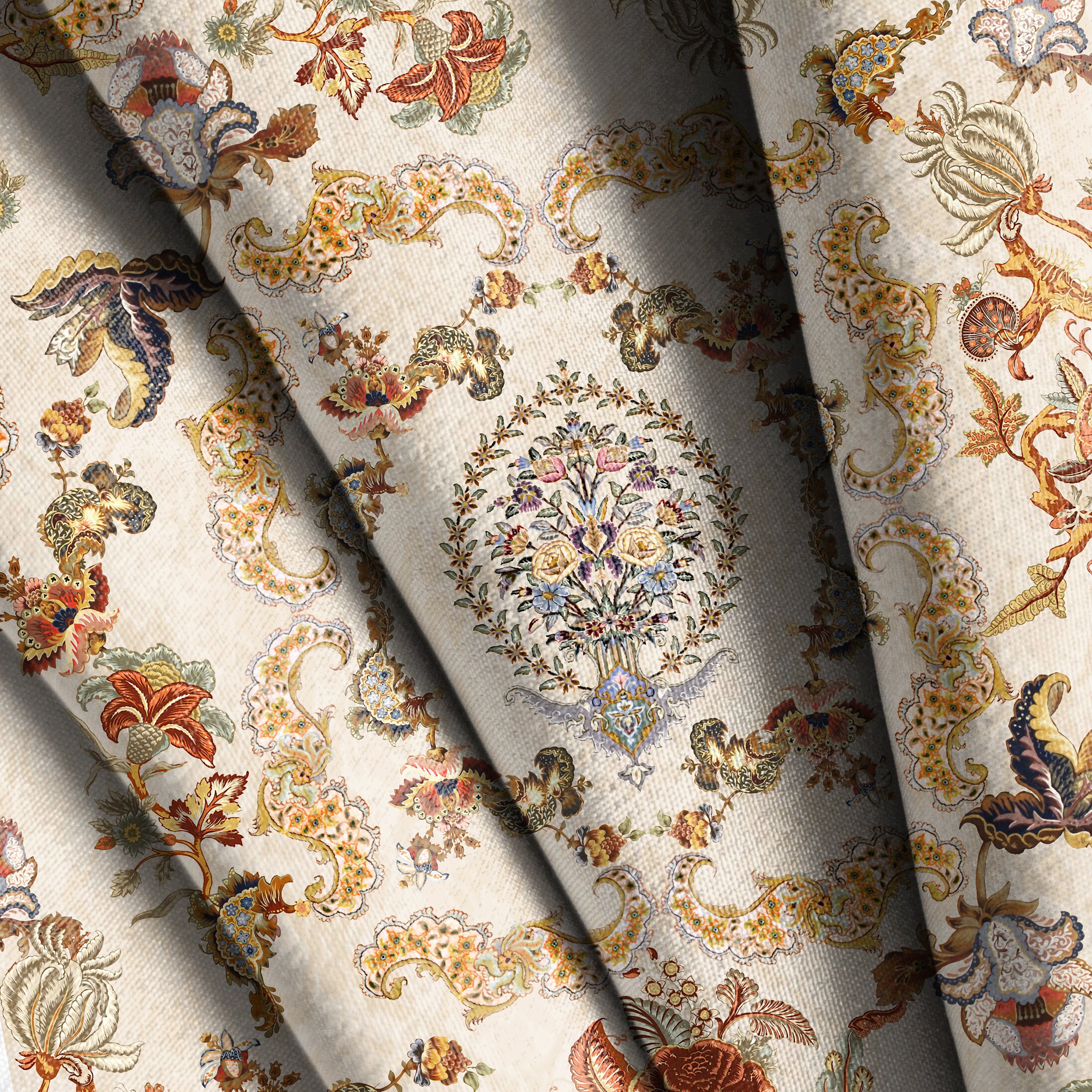 Victorian Fabric, Chinoiserie Material, Antique Textiles, Floral Bird ...