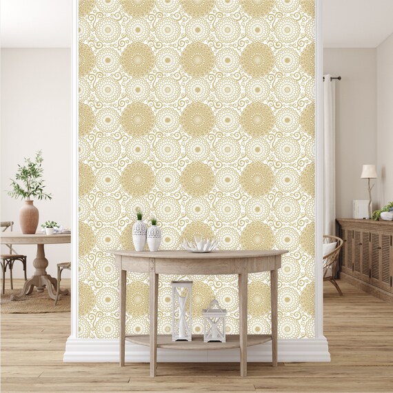 Antique Wallpaper Gold Wallpaper Geometric Wallpaper - Etsy