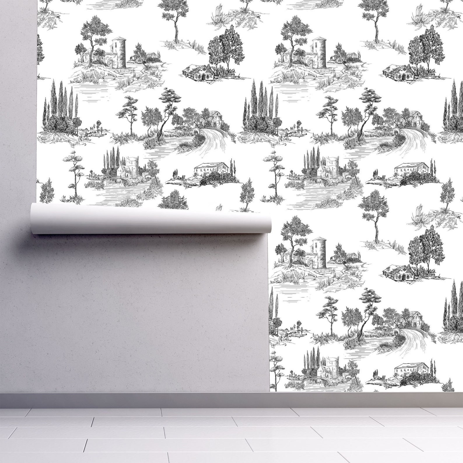 Antique Wallpaper Toile Wallpaper Victorian Wallpaper Peel - Etsy Canada