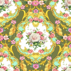 Victorian Fabric, Rococo Material, Antique Textiles, Floral Bird Design ...