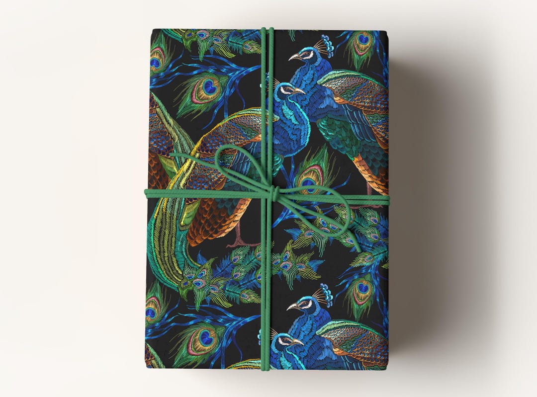 Peacock Wrapping Paper, Fantasy Gift Wrap, Victorian Wrapping Paper ...