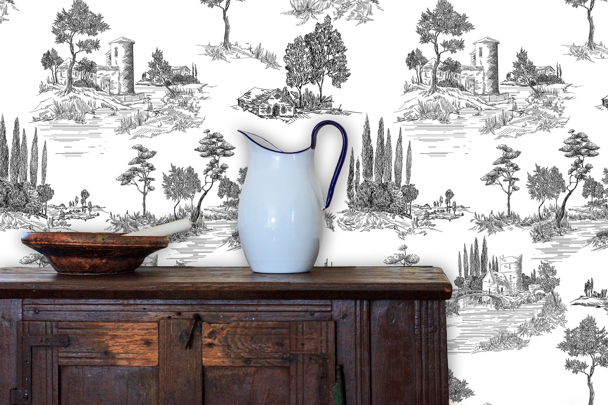 Antique Wallpaper Toile Wallpaper Victorian Wallpaper Peel - Etsy Canada