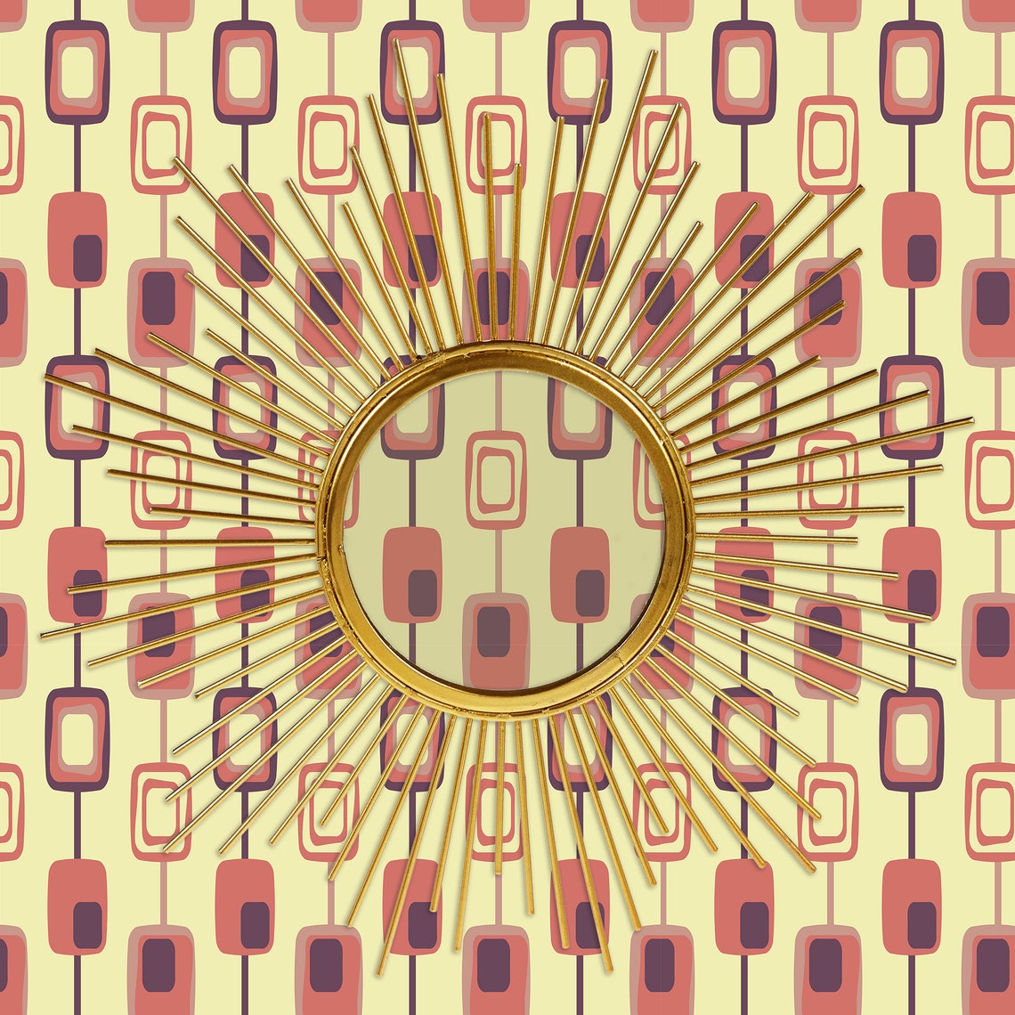 Retro Wallpaper Mid-century Wallpaper Vintage Wallpaper | Etsy