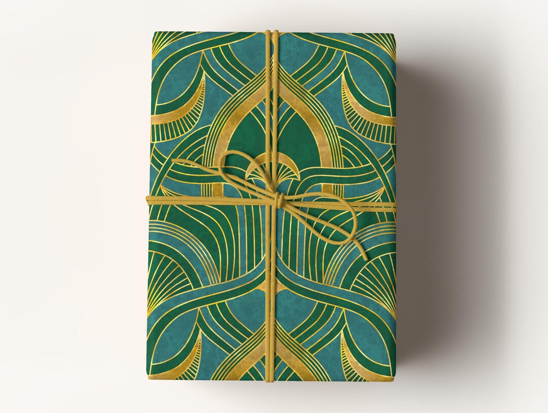 Art Deco Wrapping Paper, Geometric Gift Wrap, Vintage Wrapping Paper ...