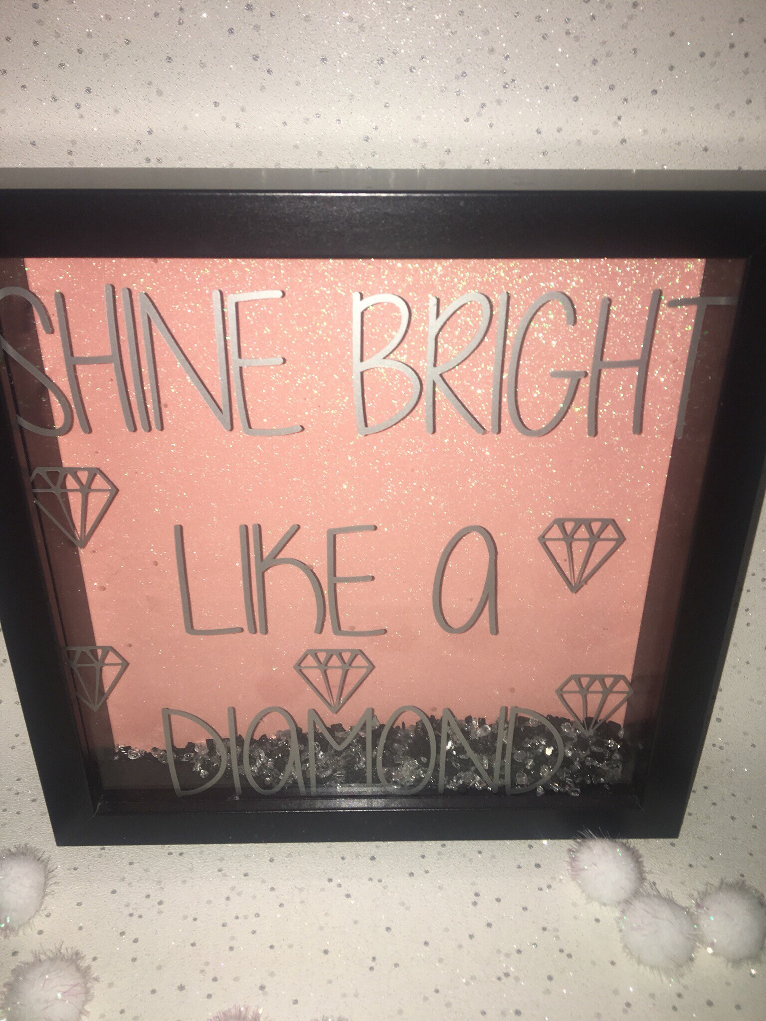 Decorative Frame Diamond Shine Bright Wooden Handmade New - Etsy