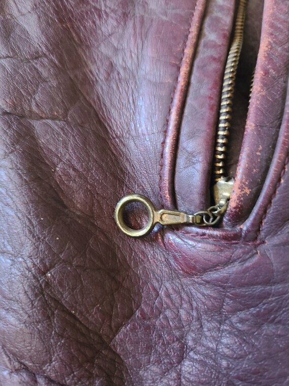 Vintage 40s Leather Motorcycle Jacket Talon Zipper Sz… - Gem