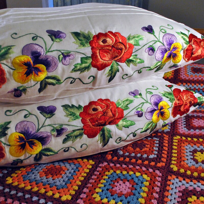 Embroidered Pillowcases - Etsy