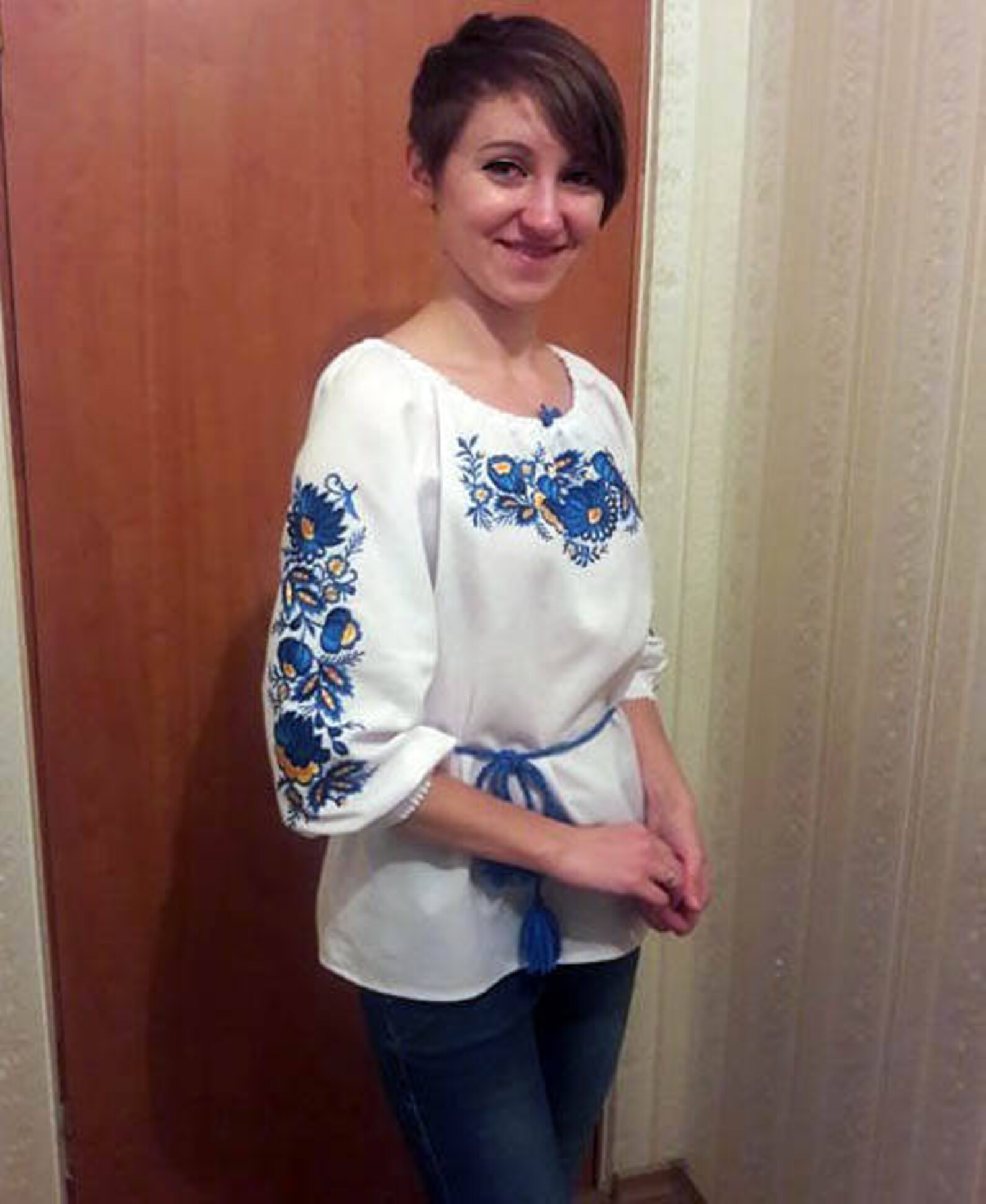 White Embroidered Shirt Hand Embroidered Blouse Floral Embroidery ...