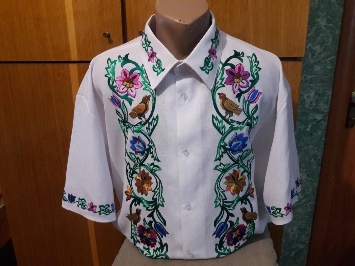 Hand Embroidered Men Shirt With Unique Embroidery Traditional ...
