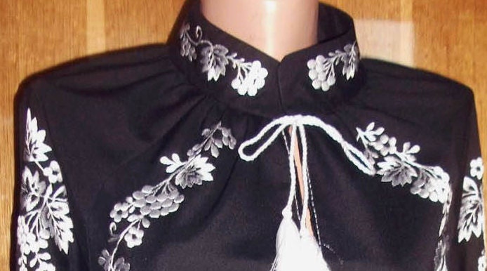Black Embroidered Blouse Hand Embroidered Shirt Flower - Etsy
