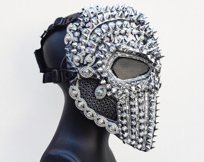 Men's Festival Spiked Skull Full Face Mask, Christmas Gift for ...