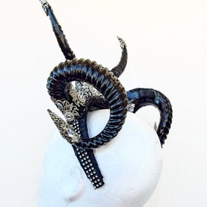 Horns Headdress With Swarovski Crystals , Witch Goth Demon Gothic Black ...
