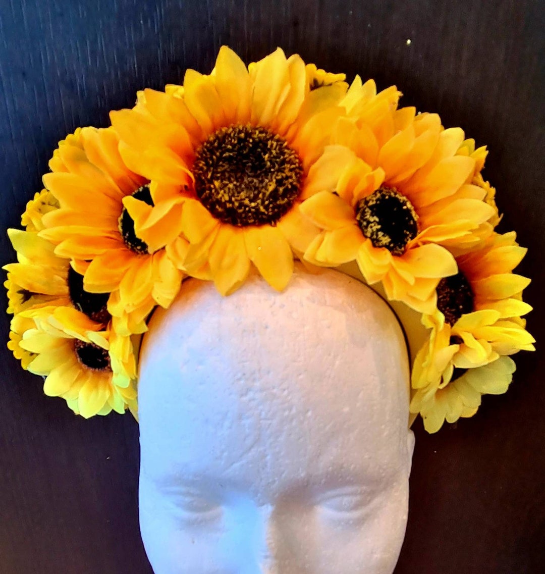 Sunflower Crown , Yellow Flower Headband , Festival Headpiece - Etsy