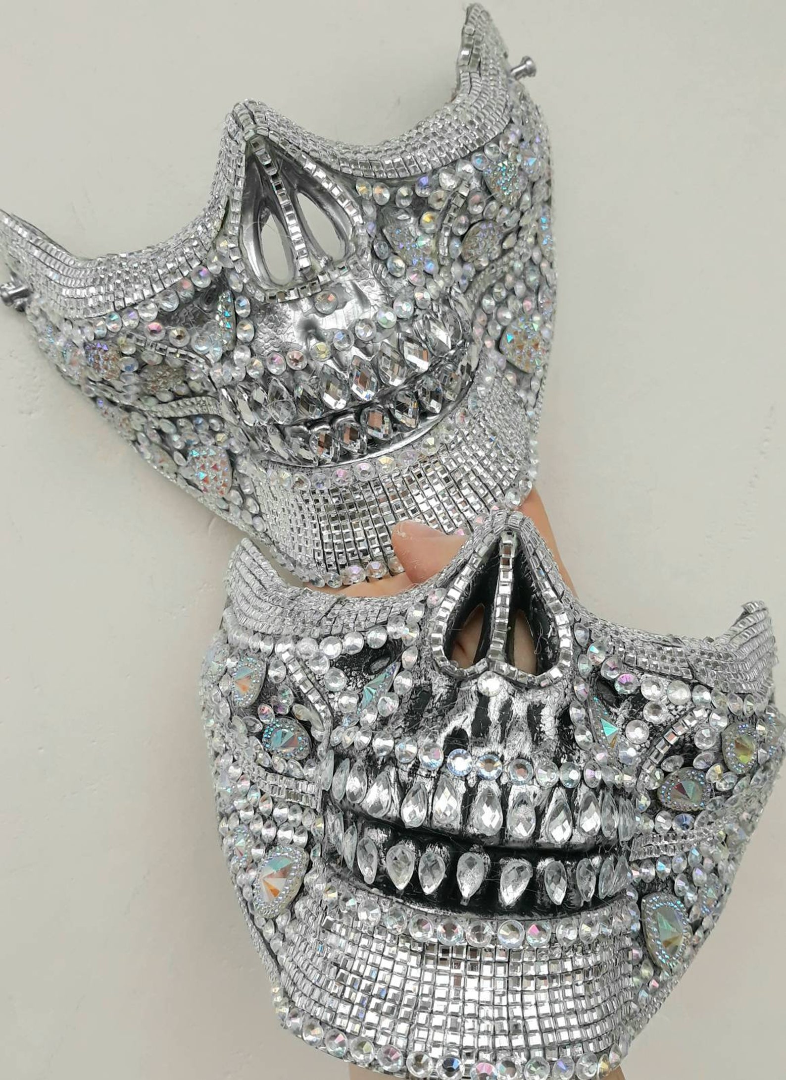 Silver Skull Mask, Festival Men's Women's Mask, Masquerade Half Face ...