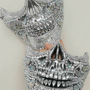 Silver Skull Mask, Festival Men's Women's Mask, Masquerade Half Face ...