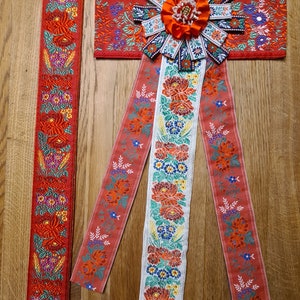 Ribbon Rosette Headpiece Slavic Flower Embroidery - Etsy