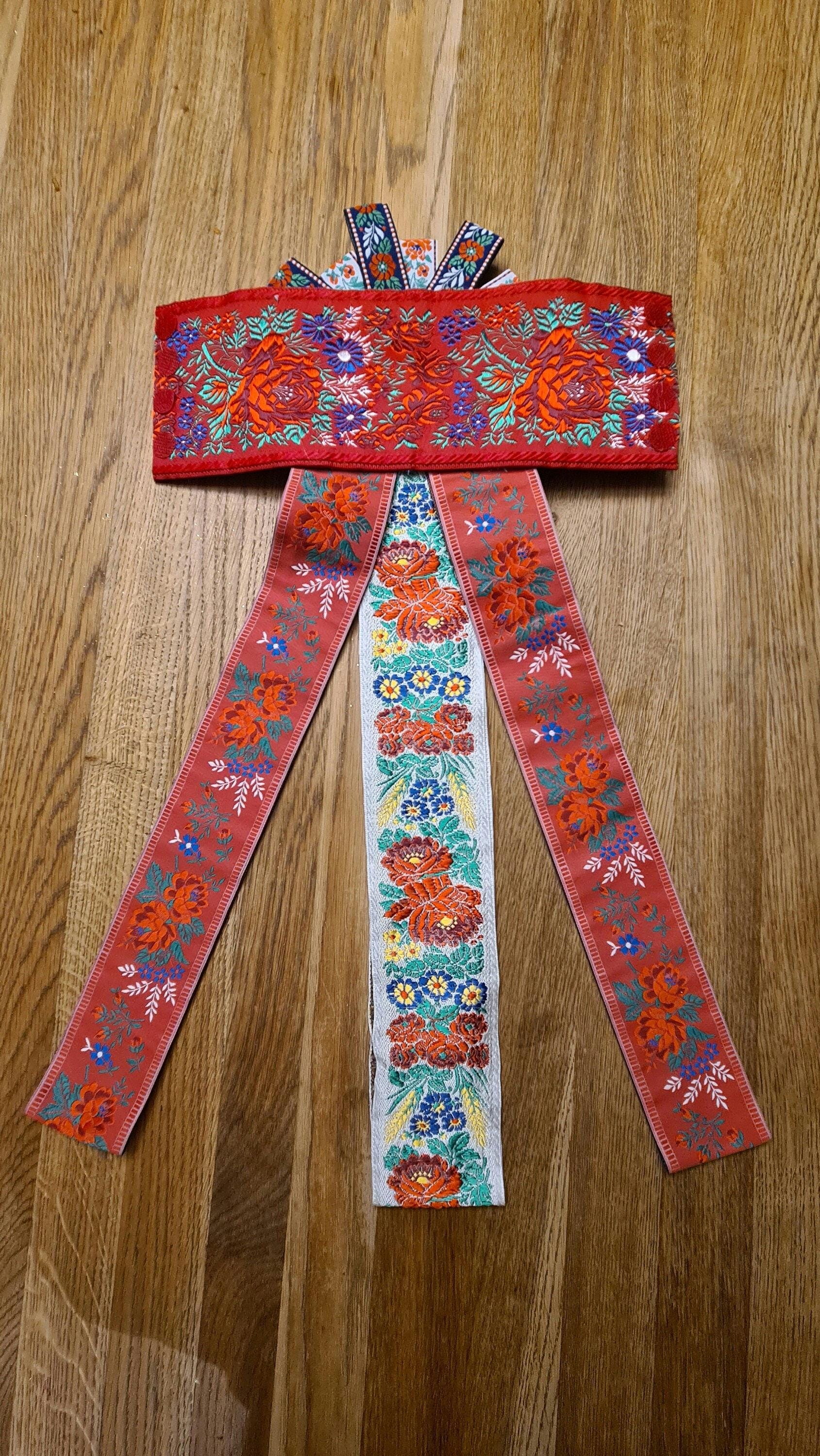 Ribbon Rosette Headpiece Slavic Flower Embroidery - Etsy