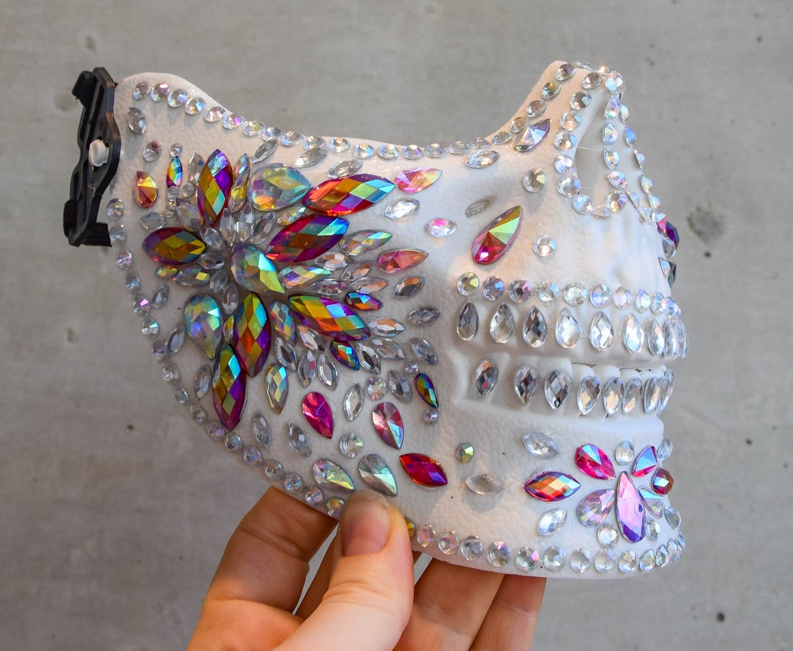 Festival Skull Mask Masquerade Ball Half Mask Folk Goth - Etsy