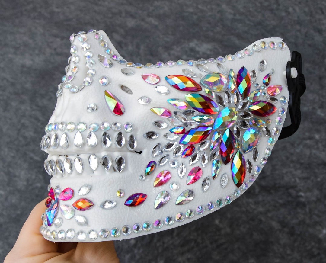 Festival Skull Mask, Masquerade Ball Half Mask, Folk Goth Costume - Etsy