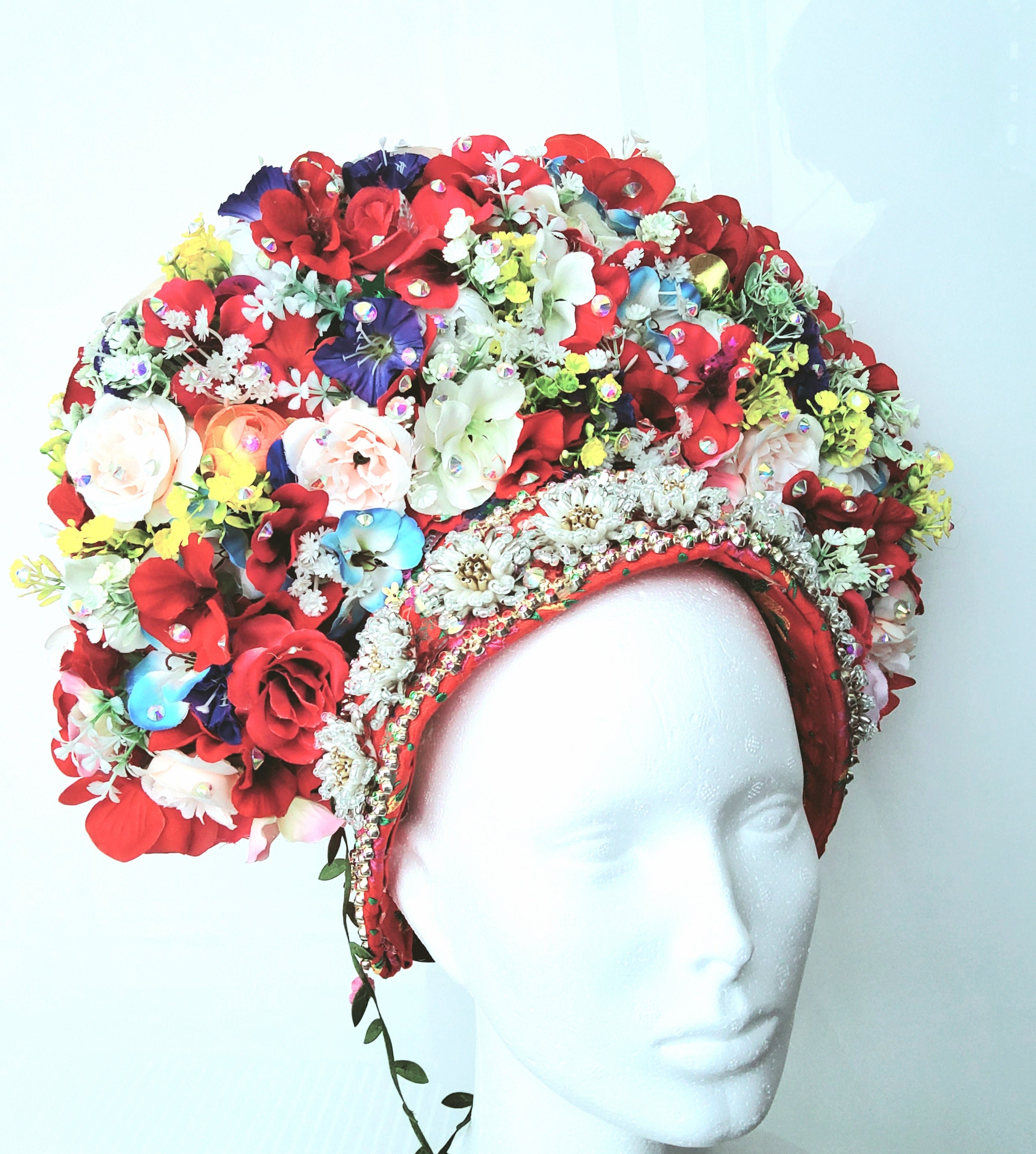 Slavic Flower Crown, Kokoshnik Folk Headdress, Czech, Ukranian, Slovak ...