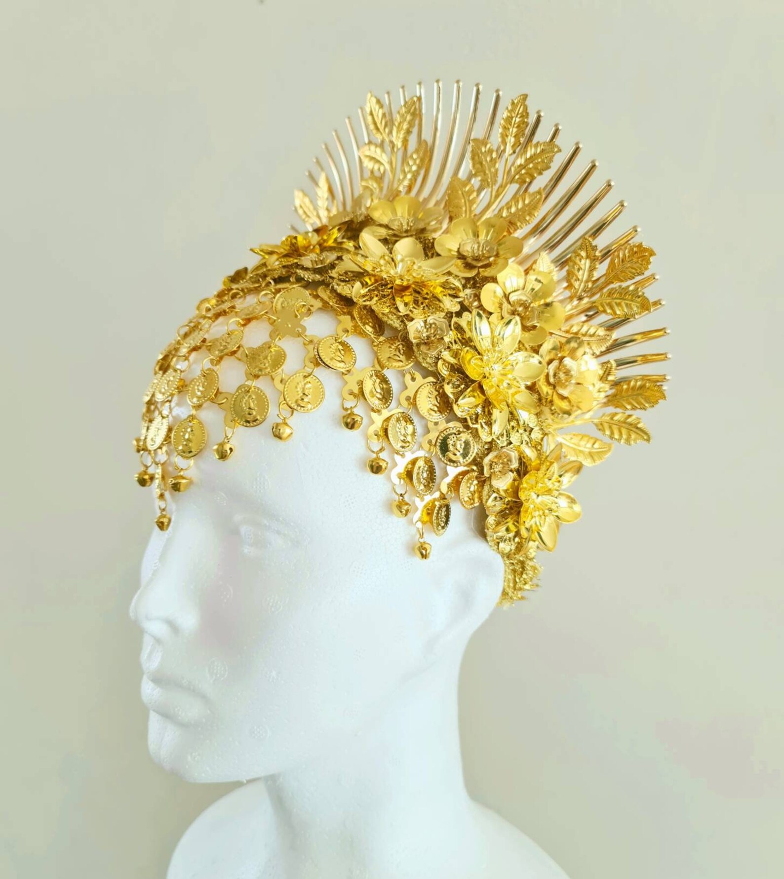 Golden Metal Chain Headpiece , Belly-dancing Headdress , Festival Crown ...
