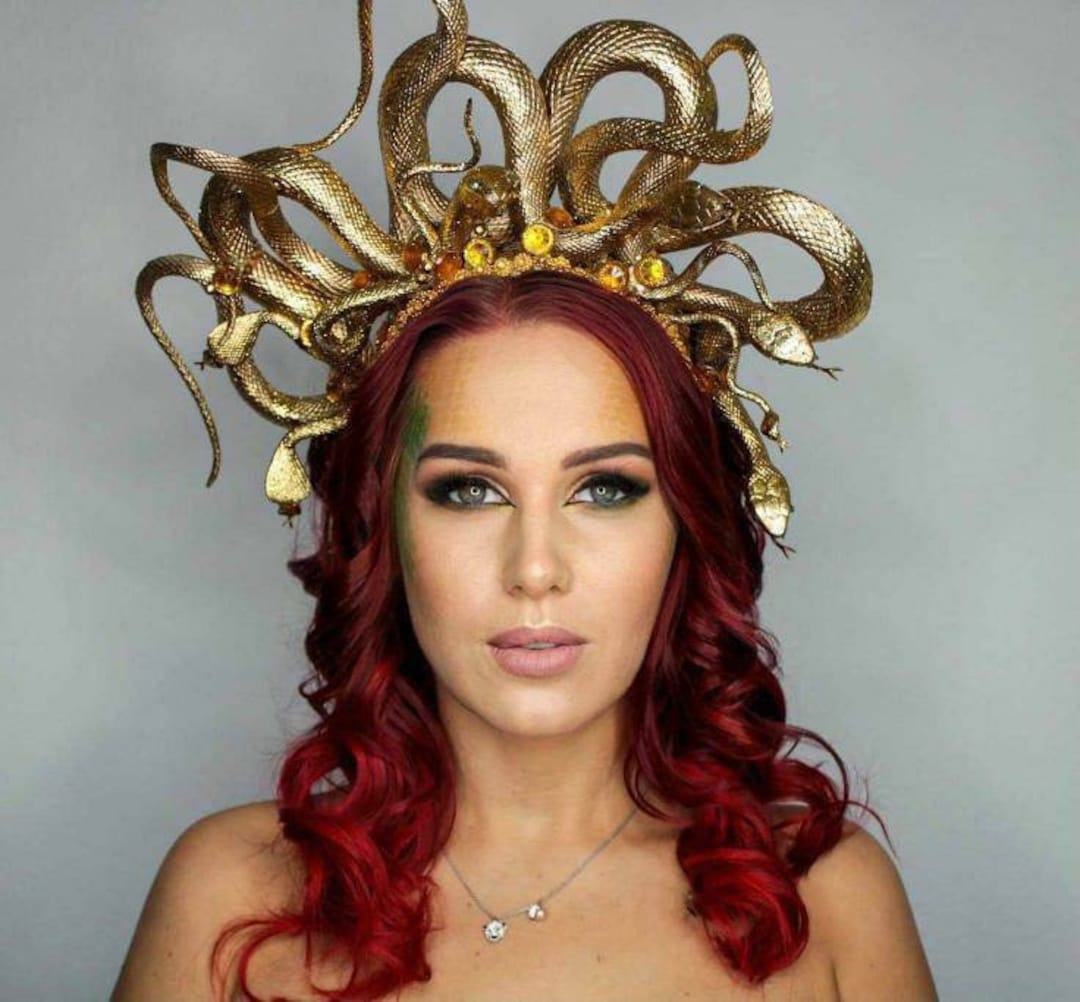 Custom Medusa Headdress, Golden Snake Crown, Goddess Headpiece - Etsy